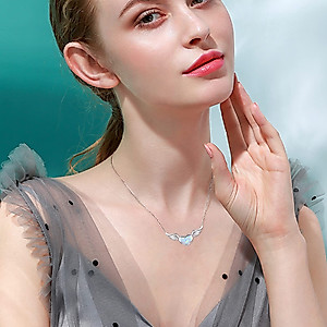 Angel Wings Necklace for Women 925 Sterling Silver Opal Angel Wings Necklace Guardian Angel Wings Necklace Opal Necklace Jewelry Gifts for Women