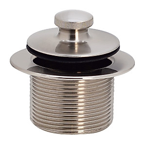 Westbrass Twist & Close Tub Trim Set with One-Hole Overflow Faceplate, Satin Nickel, D94-07