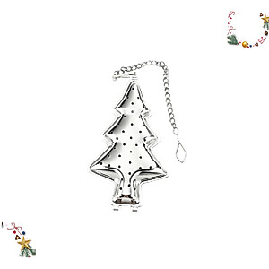 NOLITOY 2pcs Tea Ball Infuser Soup Strainer Stainless Steel Tea Infuser Tea Diffuser for Loose Tea Silver Tea Ball Metal Strainer Chic Tea Leaker Filter Ball Snap Christmas Tree