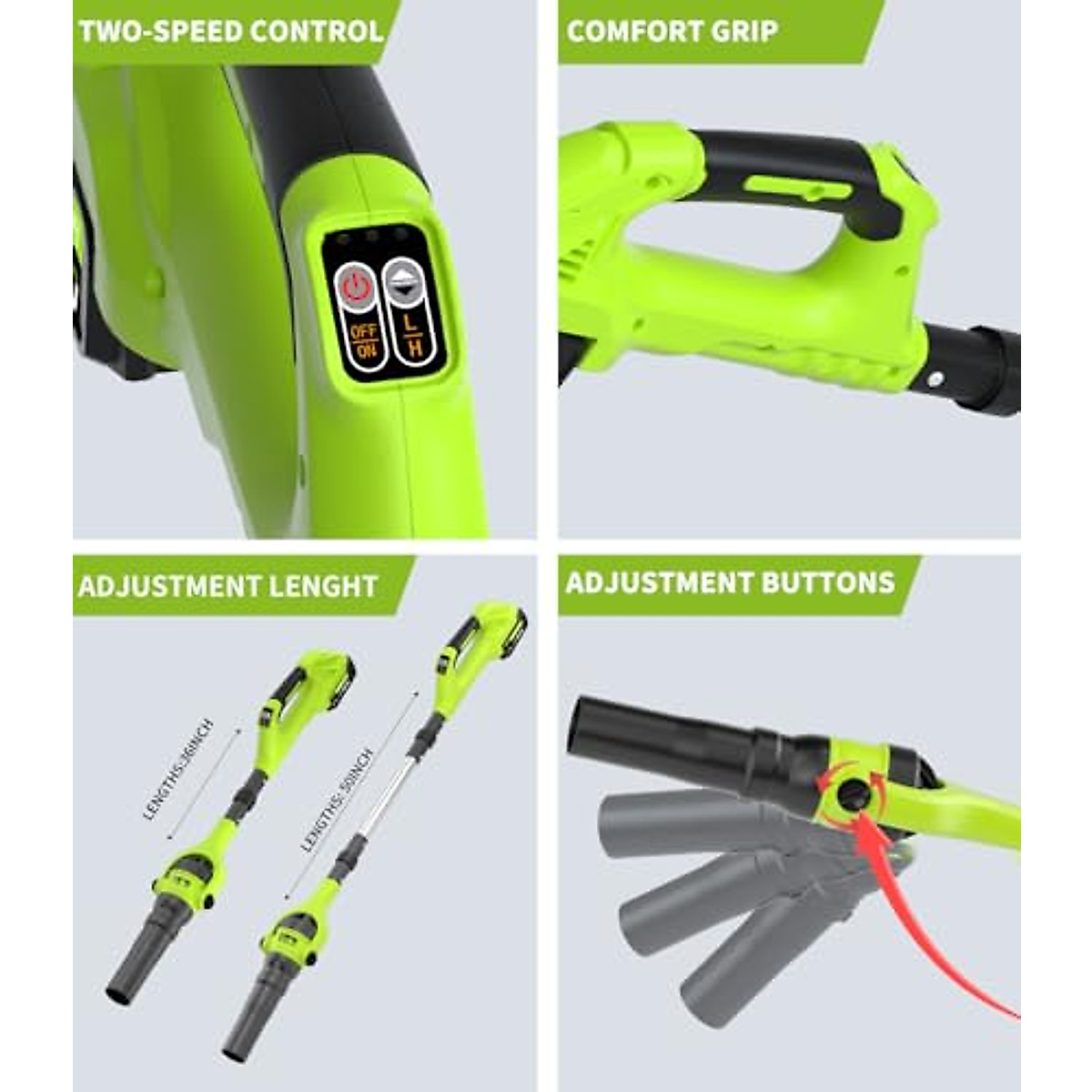 GardenJoy 40V Cordless Leaf Blower - 500CFM Brushless Electric Handheld Leaf Blower with Battery and Fast Charger, 2 Variable Speeds, Lightweight Portable Power Leaf Blowers for Lawn Yard Garden Care