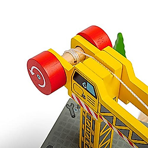 Bigjigs Rail Magnetic Big Yellow Crane - Other Major Wooden Rail Brands are Compatible