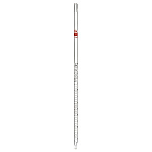 EISCO Serological Pipette, 5ml - Class A, Tolerance ±0.030ml - White Graduations - Color Code, Red - Calibrated for Delivery to Jet - Borosilicate Glass
