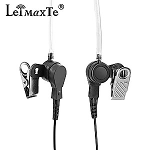 LEIMAXTE IC-F4011 Earpiece for ICOM 2 Way Radio,IC-F24S IC-F14 IC-F11 IC-F21 IC-F4011 IC-F3011 IC-F3013 IC-F3GT Headset with Mic PTT FBI Security Surveillance Acoustic Tube Walkie Talkie Headphone