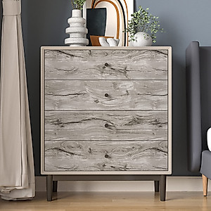 Wallercity 24''x118'' Grey Wood Contact Paper for Countertops Peel and Stick Wallpaper for Cabinets Wooden Countertops Contact Paper Vinyl Waterproof Kitchen Stick Paper for Shelf Liner Removable