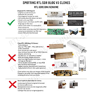 RTL-SDR Blog V3 R860 RTL2832U 1PPM TCXO SMA Software Defined Radio (Dongle Only) (Black)
