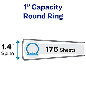 Avery Economy Showcase View Binder with 1 Inch Round Ring, White, 1 Binder (19601) & 11121 Insertable Big Tab Dividers, 5-Tab, Letter