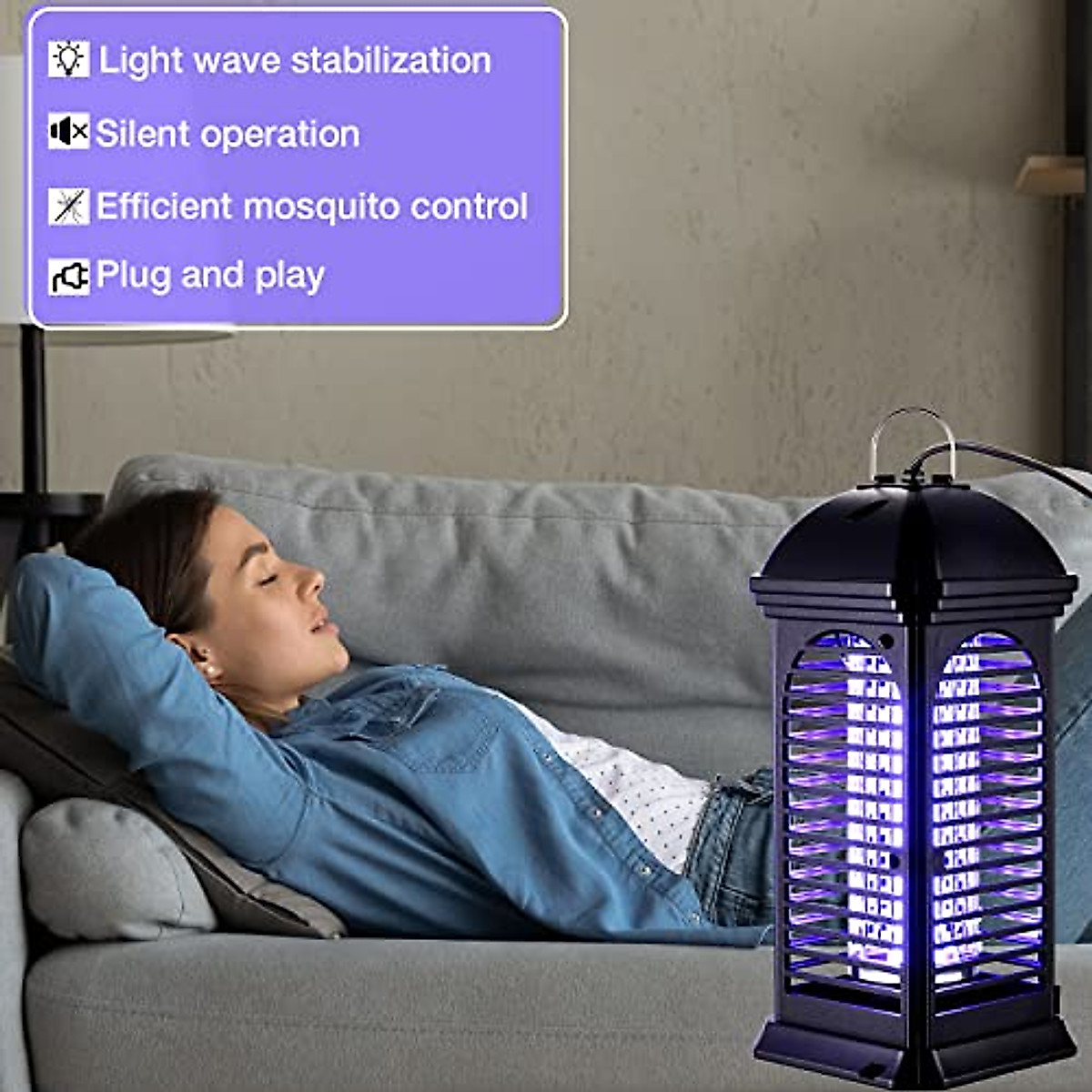 3 Pieces Electric Mosquito Zappers Bug Zapper with Light 11 W Mosquito Killer Insect Trap Mosquito Killer for Patio Electric Insect Killer for Home Garden Patio Backyard and Outdoor