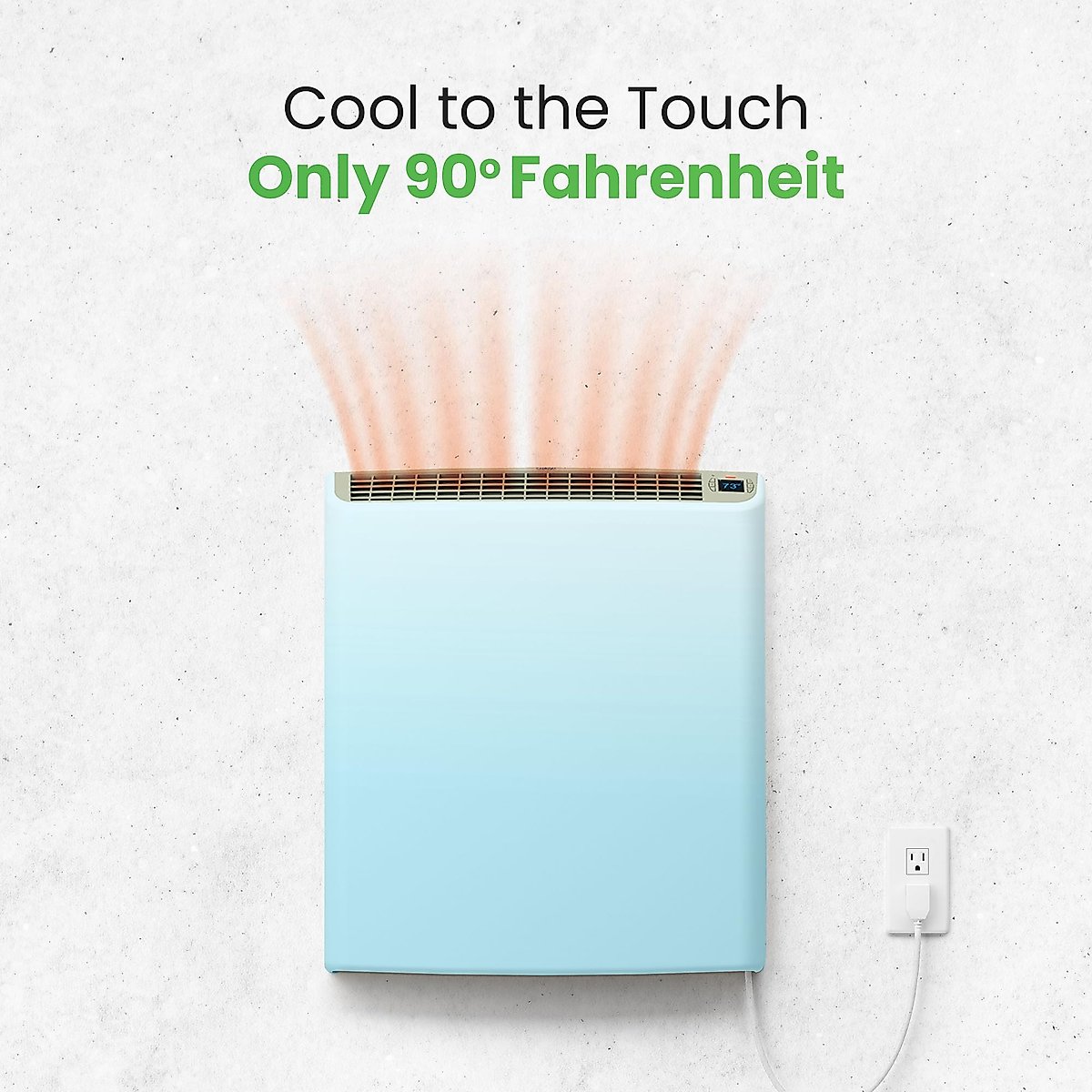 Smart Envi Wi-fi Plug-in Electric Wall Heater - Energy Efficient Smart Heaters for Indoor Use - App Controlled Electric Heater with Thermal Shut Off Switch - Compatible with Alexa & Google Home