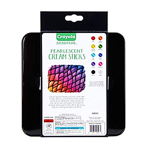 Crayola Pearlescent Cream Sticks & Case, Oil Pastel Alternative, Gift Set, 10 Count