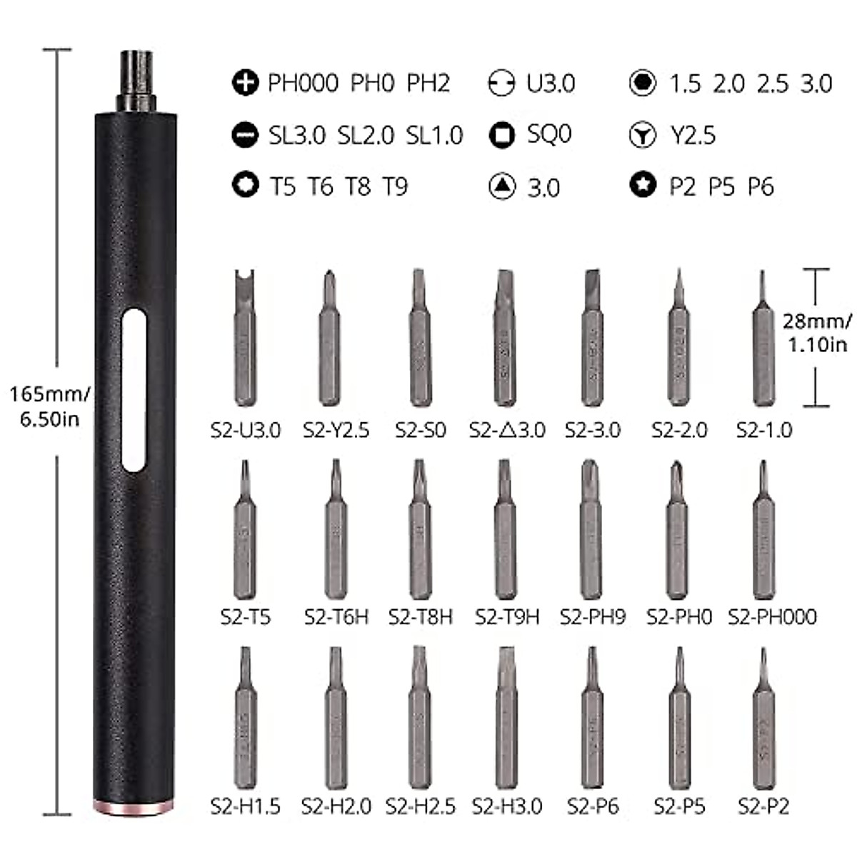 COLFULINE Precision Cordless Screwdriver Set Rechargeable Mini Electric Screwdriver with Magnetic Mat & 21 Bits Repair Tool Kits T5/T6/T8/T9, P5/P6 for iPhone/Watch/Camera