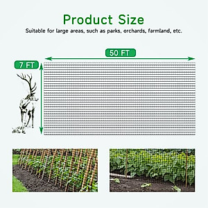 GreatBuddy Garden Netting, 7 x 50ft Deer Fence Netting Anti Birds, Squirrels, Deer or Other Animals, Perfect for Garden Plants Fruit Trees Vegetables Protection, Heavy Duty and Reusable