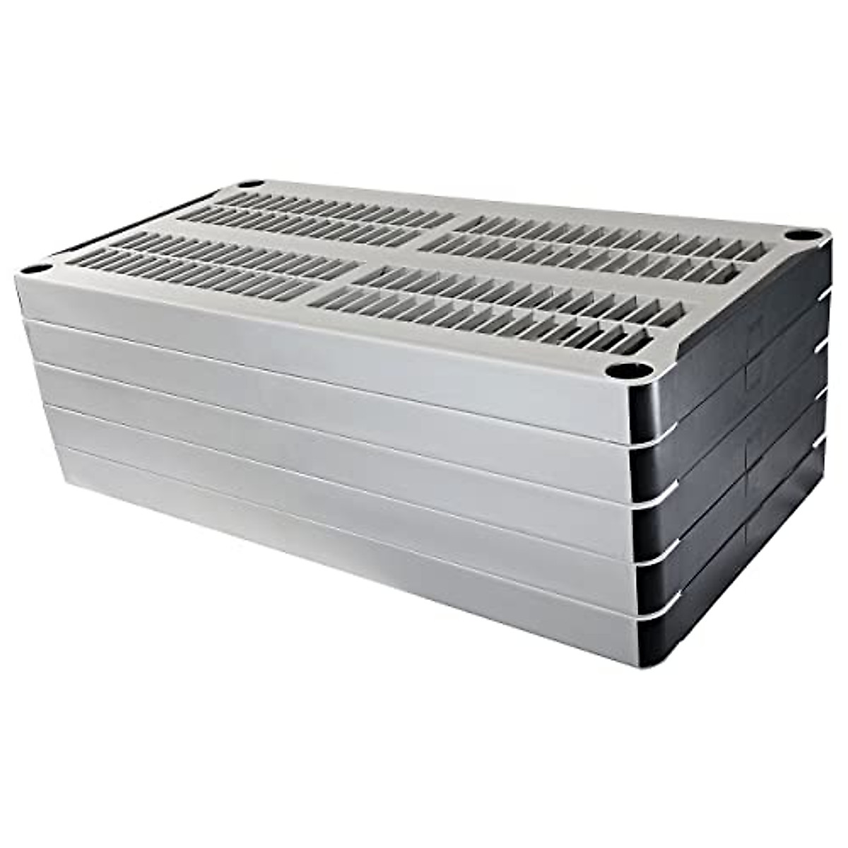 HDX 36” x 72” 5-Tiered Ventilated Plastic Storage Shelving Unit w/ Raised Feet and Tool-Free Assembly