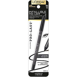 L’Oréal Paris Makeup Infallible Pro-Last Pencil Eyeliner, Waterproof and Smudge-Resistant, Glides on Easily to Create any Look, Grey, 0.042 oz.
