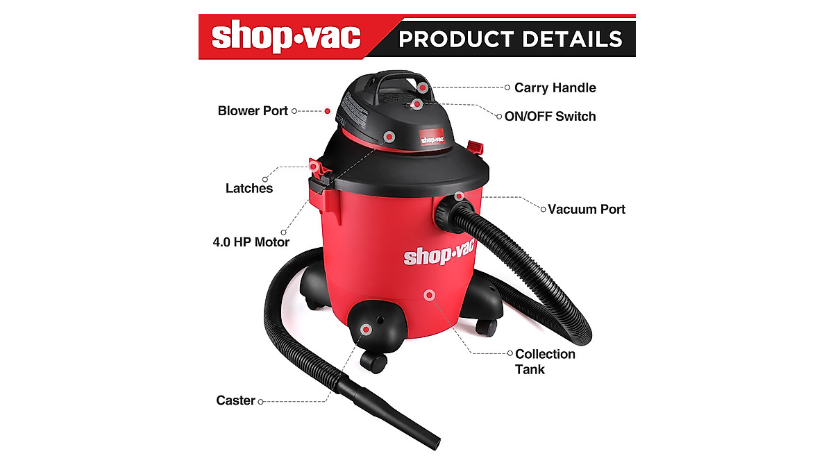Shop-Vac 8 Gallon Wet/Dry Vacuum with 4.0 Peak HP Power