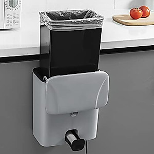 Sooyee Trash Can Kitchen with Inner Barrel for Counter Top or Under Sink,10 Liter Compactor Compost Bin with Lid For Bathroom/Bedroom/Office,Gray