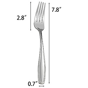 Pekky Stainless Steel Dinner Fork Set, 7.8-INCH, Set of 12