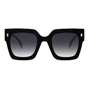 SOJOS Vintage Oversized Square Sunglasses for Women,Retro Womens Luxury Big Sun Glasses UV400 Protection SJ2194C1 Black