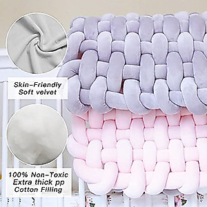 Lion Paw Knotted Braided mat Nursery Rugs for Kids Play and Sleeping Hand Made Baby Knot Floor Pillow Mat Thick Baby Crawling mat Anti-Slip Toddler Play mat Woven Carpet Floor Cushion-Pink