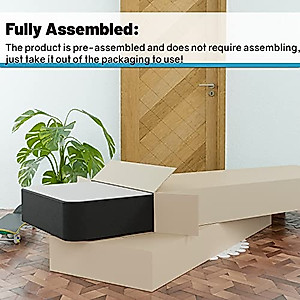 Greaton, 8-Inch Sturdy Box Spring for Mattress Support-Durable and Fully Assembled, Natural Wood Foundation for Twin XL, Black
