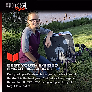 Field Logic Block GenZ XL 20” Youth Archery Arrow Target, Black and White