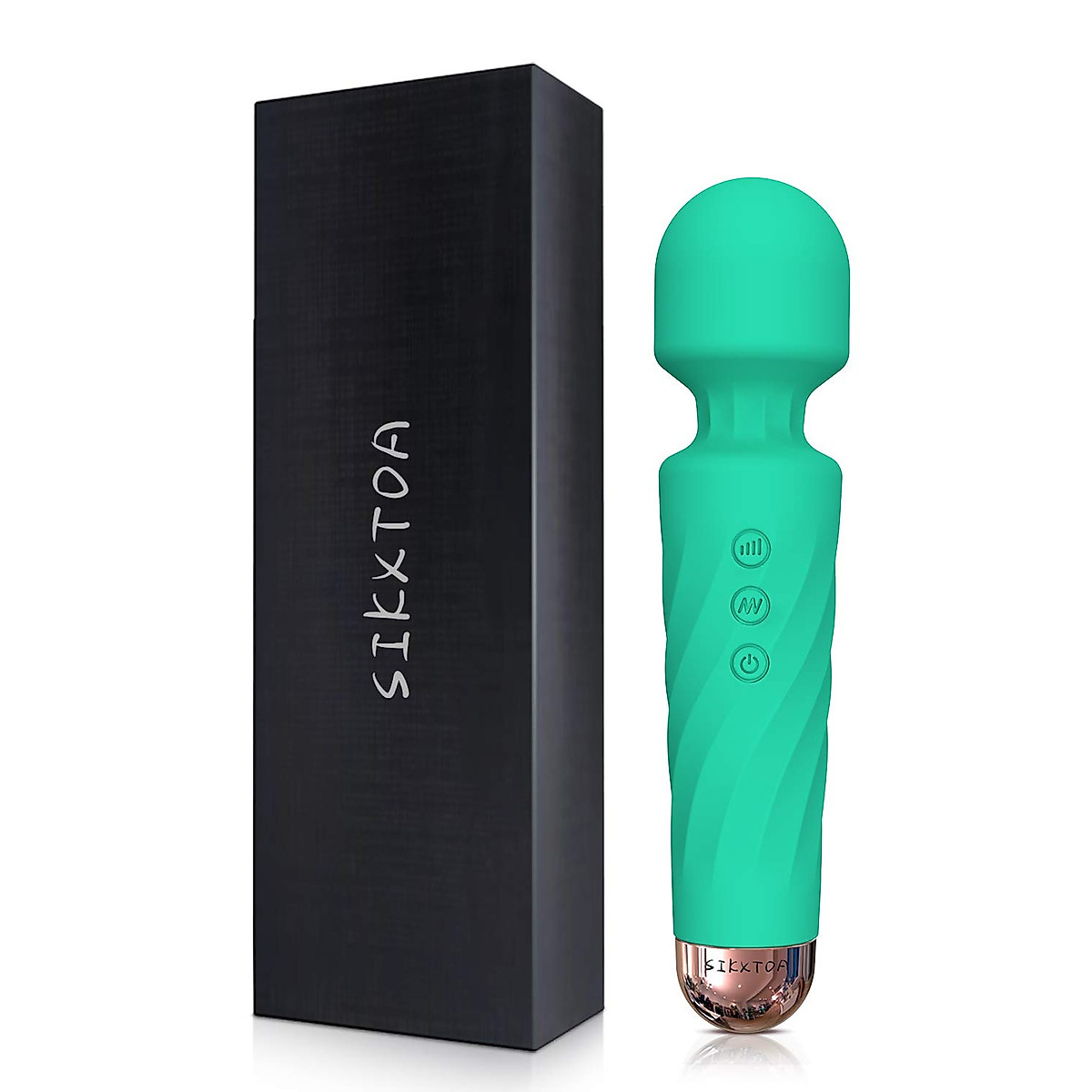 SIKXTOA Mini Vibrator, 8 Speeds 20 Patterns, G Spot Massage Wand, Clitoral Stimulator, Dildo, Sex Toys- Rechargeable Handheld Powerful Silent Waterproof, Female Adult Toys (Wave Green)