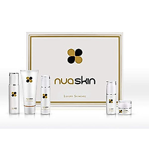 Nuaskin 5-Piece Skin Care Set with Facial Cleanser Toner Lotion Cream - Self Care Gifts for Ladies, Anti-Aging Skin Care Sets for Women - Full Size Day and Night Kit