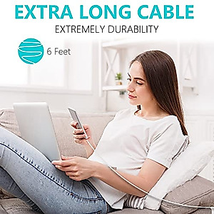 iPhone Charger, [Apple MFi Certified] 2PACK 6FT USB to Lightning Cable Power Fast Charging Cord Compatible with iPhone 14/13/12/11 Pro Max/XS MAX/XR/XS/X/8/7/Plus/6S/6/SE/5S/iPad