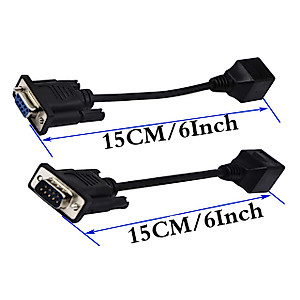 zdyCGTime RJ45 to RS232 Cable, DB9 9-Pin Serial Port Female&Male to RJ45 Female Cat5/6 Ethernet LAN Console（15CM/6Inch） 2Pack