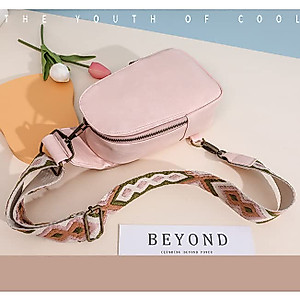 TBOLINE Women Chest Bag,Crossbody Sling Bag Pu Leather Satchel Daypack for Girls,Wide Shoulder Strap Bags