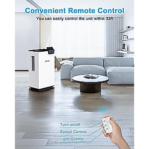 Dehumidifiers for Home Up to 7500 Cubic Feet, SEAVON Dehumidifier with Remote Controller, Auto-off, 2 Working Modes Quiet and Portable Dehumidifiers Perfect for Bedroom, Bathroom, Basement, RV