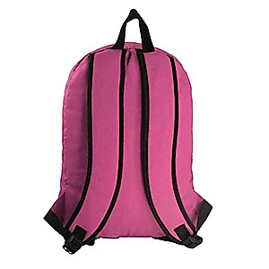 K-Cliffs Basic Backpack Classic Simple School Book Bag Student Daily Daypack 18 Inch (Hot Pink)