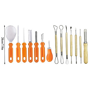 Halloween Pumpkin Carving Kit - 14 Pcs Professional Jack-O-Lanterns Pumpkin Cutting Supplies Tools Kit - Easily Sculpting DIY Halloween with Carrying Case - Carving Knife for Halloween Decoration