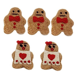 Amosfun 5pcs Wool Felt Gingerbread Man Pendant Chrismas Decor Hanging Gingerbread for Christmas Gingerbread Man Decorations House Decorations for Home Hanging Ornament Wreath Manual