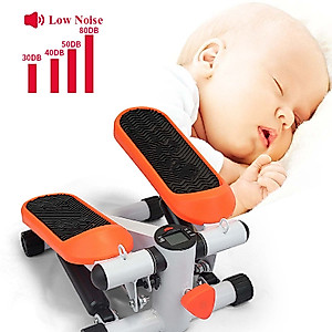 Stair Stepper for Exercise, Mini Stepper with Resistance Band, Endurance Training Home Fitness Equipment, Aerobic Fitness Stepper Exercise Machine, for Home Gym Workout (Black)