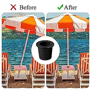 Aphrordity 3 Pcs Patio Table Umbrella Hole Ring, Silicone Umbrella Table Hole Insert, Umbrella Cone Wedge Plug for 2 to 2.5 Inch Patio Table Hole and 1.5 Inch Umbrella Pole Adapter. Black