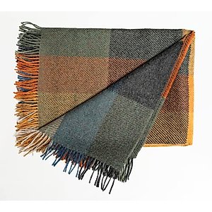 KHUSCO | 100% Alpaca Throw Blanket Serenity | 71" L x 51" W | Warm Peruvian Soft, Cozy, Hypoallergenic, Lightweight for Home and Travel | Blue Crayon
