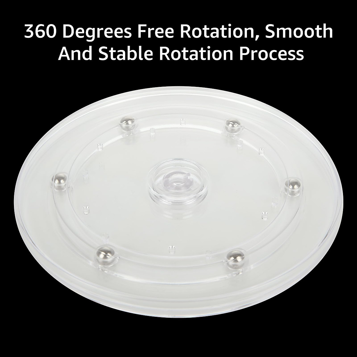 WOPPLXY 4Pcs 6 Inch Lazy Susan Turntable Acrylic Ball Bearing Rotating Tray, Rotating Swivel Base Clear Acrylic Plates for Kitchen Countertop, Pantry, Cabinet, Spices, Makeup(360˚ Rotation)