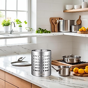 KSENDALO Utensil Drying Rack Stainless Steel Utensil Holder Sink Silverware Holder Utensil Drying Basket Kitchen Countertop Flatware Strainer Silverware Dryer Silver (5.32inch)