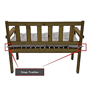 BOOMSHY 51"x20" Indoor/Outdoor Bench Cushion Cotton Garden Furniture Seat Cushion,Patio Wicker Seat Cushions with Ties for Lounger Garden Furniture Patio Lounger Bench (Light Grey)