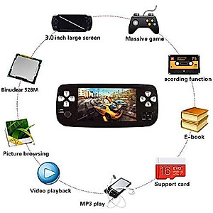 KIII Handheld Game Console , Retro Game Console 4.3 Inch 3000 Classic Games Portable Game Console Support TV Output - Black