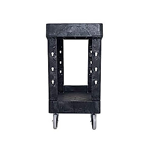 550lb Capacity Heavy Duty Plastic Utility Cart 34-1/2" L x 16-3/4" W with Handle 2 Shelves Pake Handling Tools