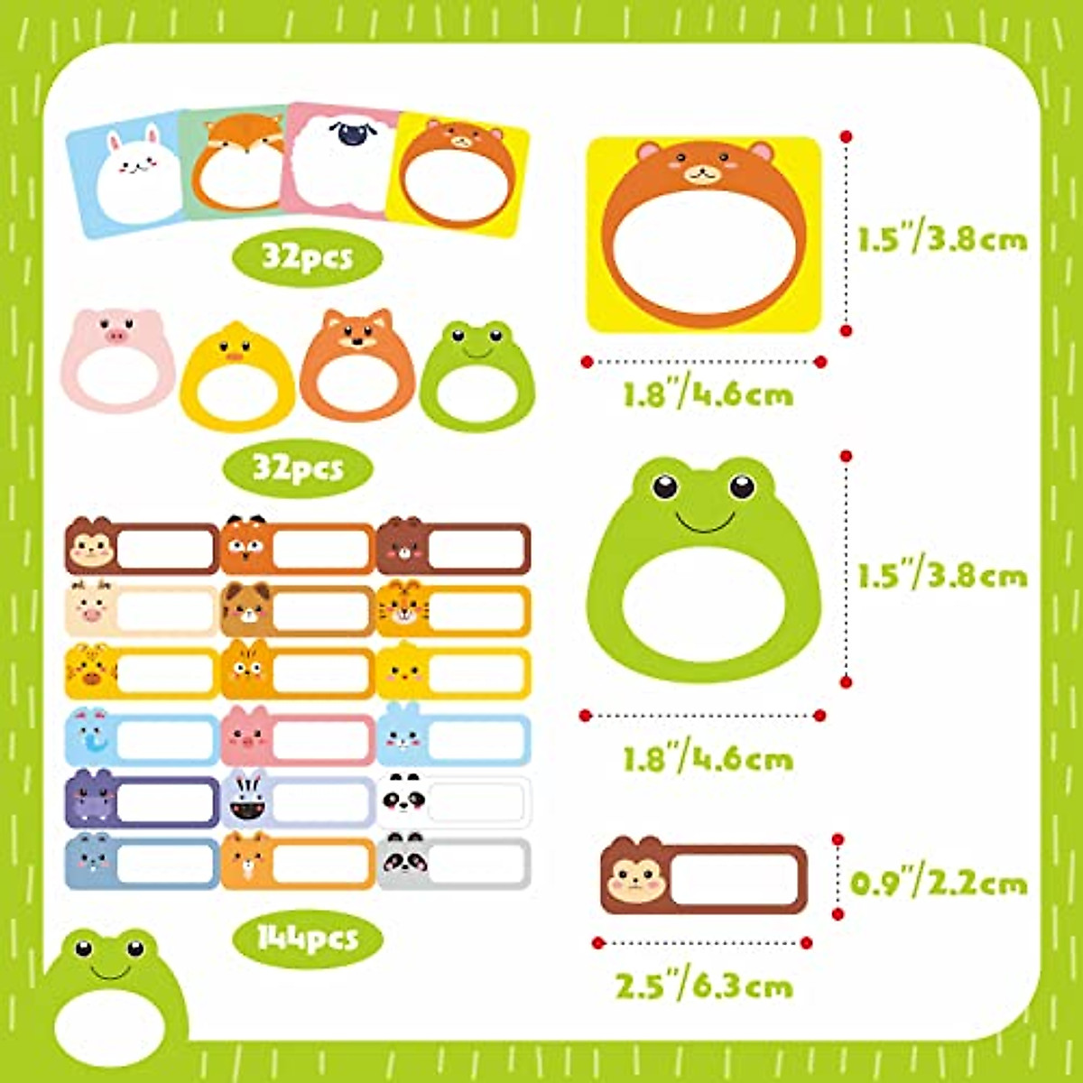 208 PCS Baby Food Labels, 26 Adorable Designs Removable Food Name Stickers Self-Adhesive Water/Oil/Tear Resistant for Baby, Kids, Toddlers Food Containers, Water Bottles, School Supplies, Mason Jars