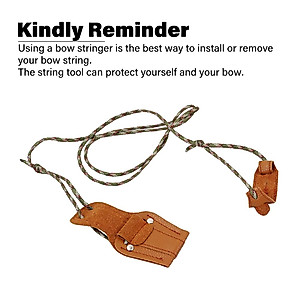 SOPOGER Archery Stringer Recurve Bow Stringer Tool, Longbow Stringer Tool to Install Bow String Easily Archery Bow Stringer for Recurve Bow Accessories (Brown)