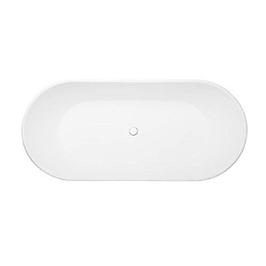 Signature Hardware 918954-71 Winifred 71" Resin Soaking Freestanding Tub with Integrated Drain and Overflow