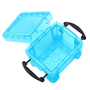 Sevenfly Family Plastic Storage Bin with Lid Medicine Box Lockable Container ​for Toy Desktop Jewelry Accessory Drawer Or Kitchen,blue