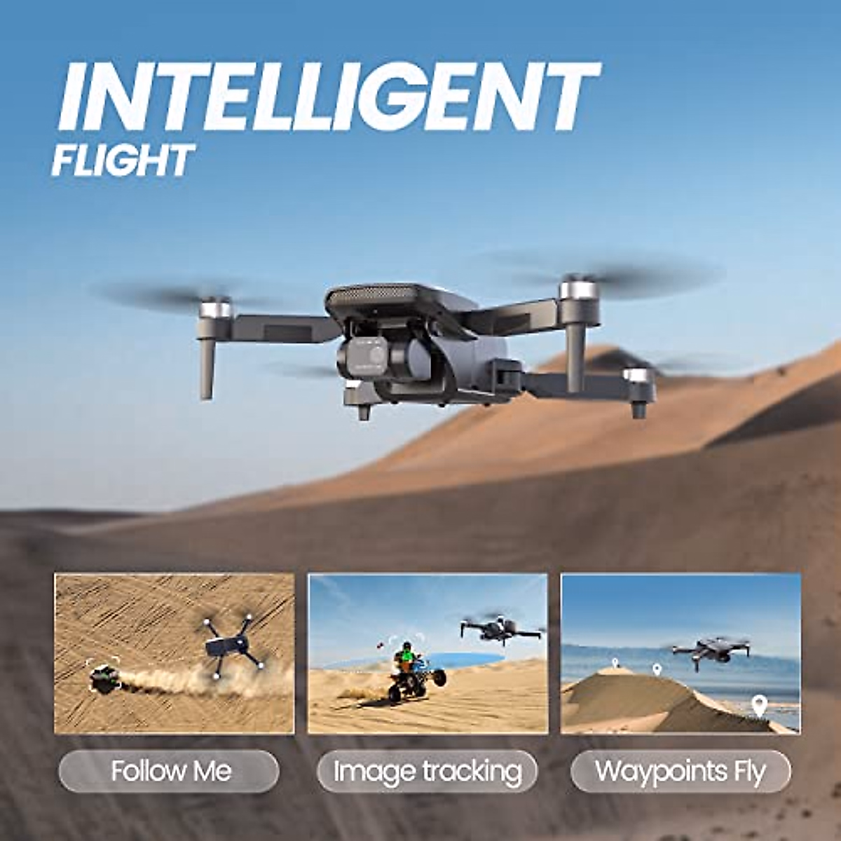 Holy Stone GPS Drone for Adults with Rock Steady Camera 4K Photo 2-axis Gimbal,HS360 FPV Quadcopter for Beginners,Brushless Motor,Long Range,5GHz Wifi,Follow Me,Auto Return Home,with 3 Batteries