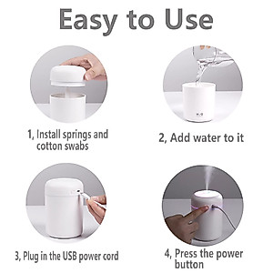 Colorful Cool Mini Humidifier, Essential Oil Diffuser, Aroma Essential USB Personal Desktop Humidifier for Car, Office Room, Bedroom etc,2 Adjustable Mist Modes (Navy Blue)