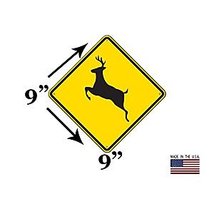 Funny Metal Warning Deer Crossing XING Tin Sign Wall Décor Man Cave Bar Buck Hunting Hunter