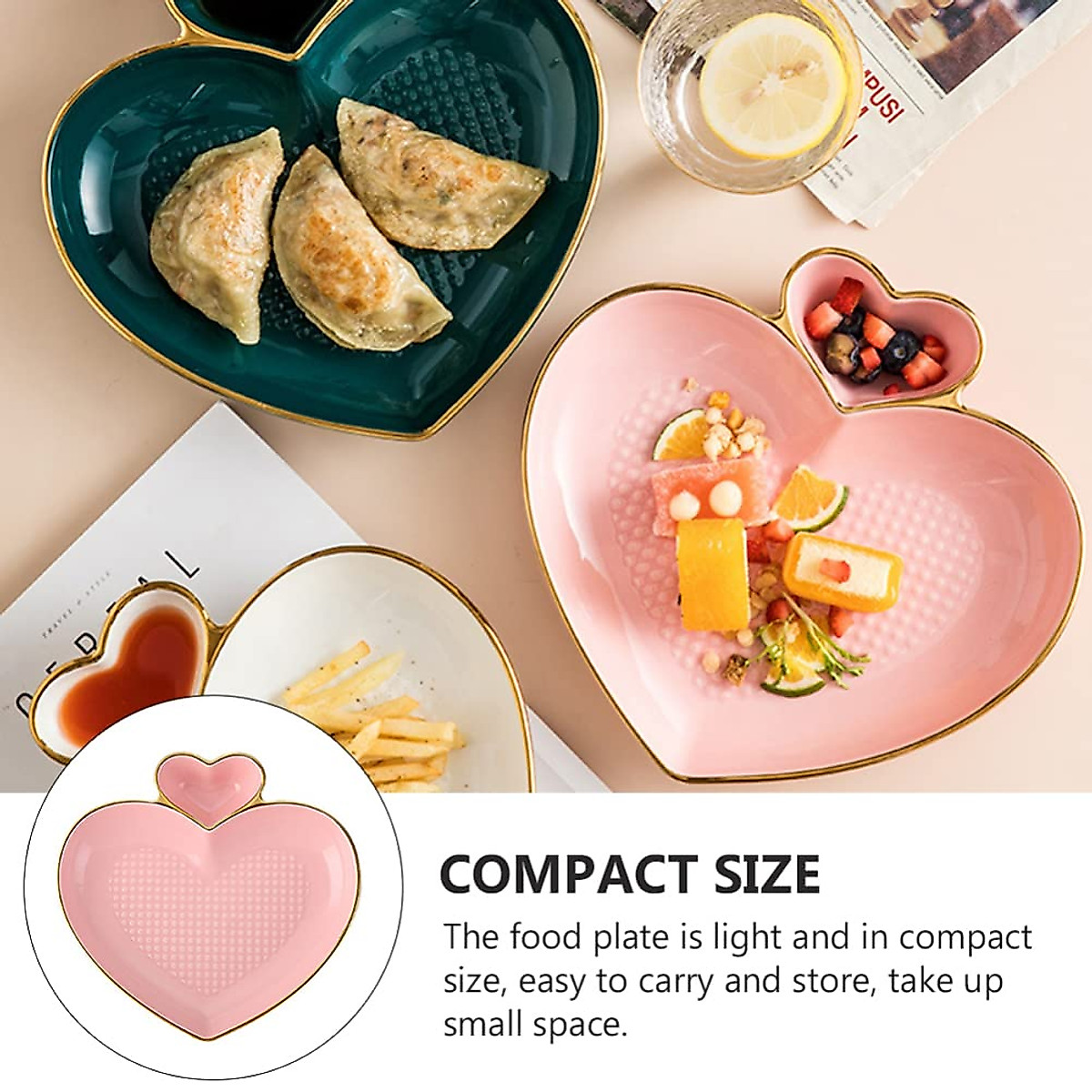 Sashimi Plates Heart Shaped Ceramic Dinner Plate Tableware Plate Dessert Salad Plate Breakfast Serving Tray Porcelain Serving Platters Sushi Serving Boat