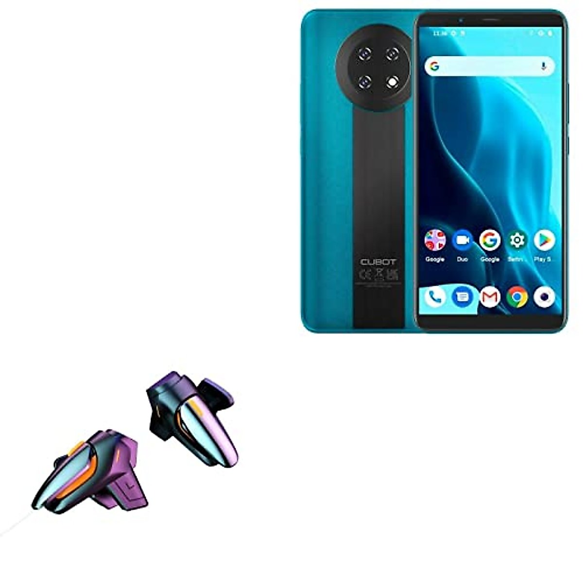 BoxWave Gaming Gear Compatible with Cubot Note 9 (Gaming Gear by BoxWave) - Touchscreen QuickTrigger, Trigger Buttons Quick Gaming Mobile FPS for Cubot Note 9 - Jet Black